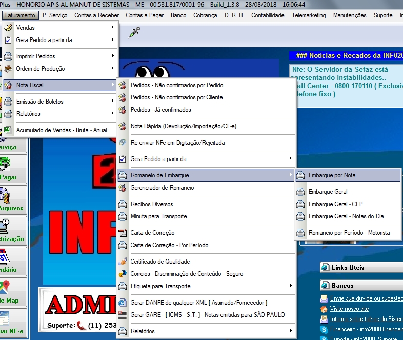Romaneio de Embarque